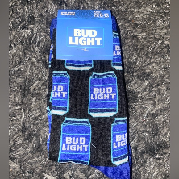 bud light | Underwear & Socks | Brand New Mens 3 Pack Bud Light Crew Socks Fits Shoe Size 63 ...